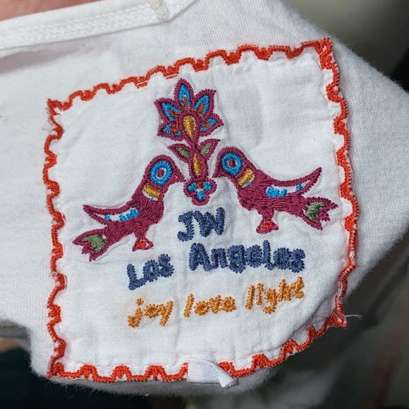 Johnny Was | Tops | Vintage Johnny Was White Tank Top With Blue Floral ...